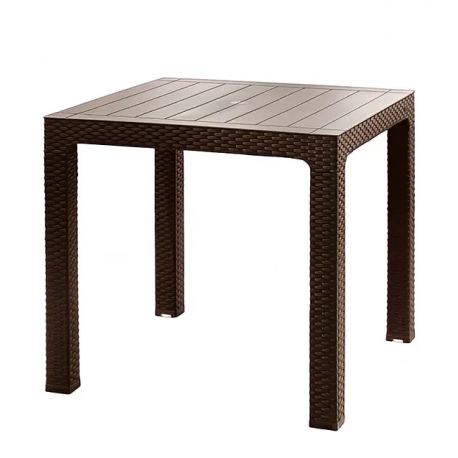 Mesa Roble con Ratán 80x80cm Reyplast