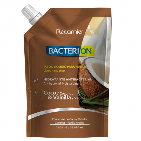 Jabón Líquido Para Manos Bacterion Sachet Con 1000 mL - Con Coco ...