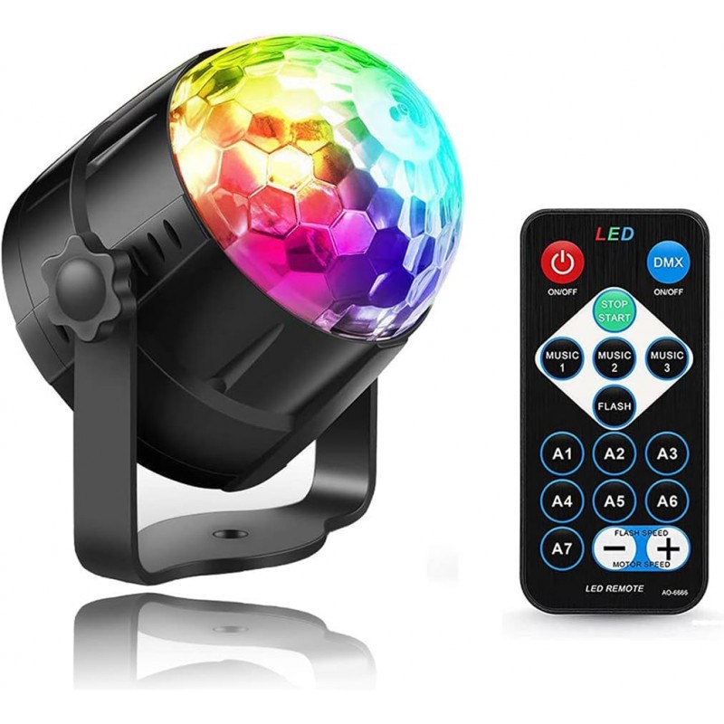 Mini Disco Ball MLAB RGB Mic Music 5 W – Sensor de sonido USB