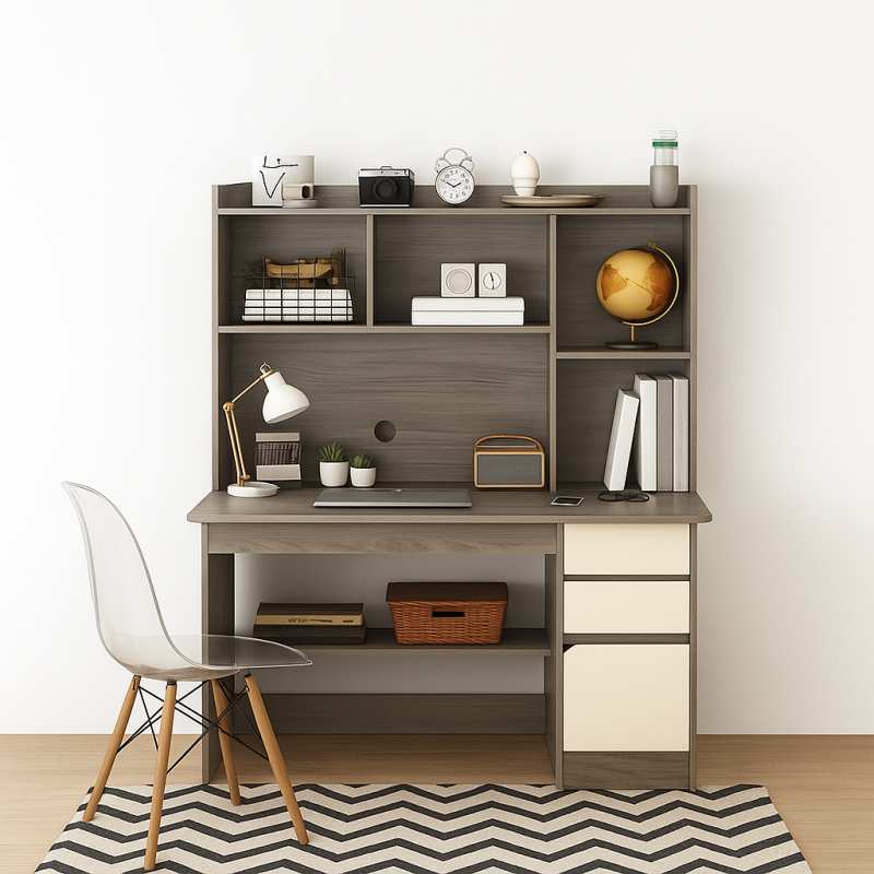Escritorio Multifuncional Grey | Amplio, Moderno y Organizador